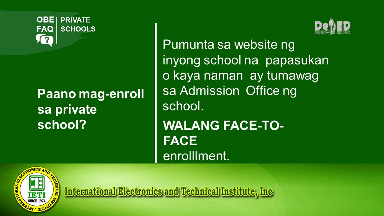 PRIVATE SCHOOLS FREQUENTLY ASKED QUESTIONS - IETI School System ...